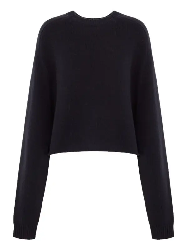 LISA YANG Asymmetrical Crew Neck Sweater - Black