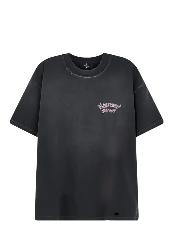 REPRESENT Logo Printed Crewneck T-shirt - Black