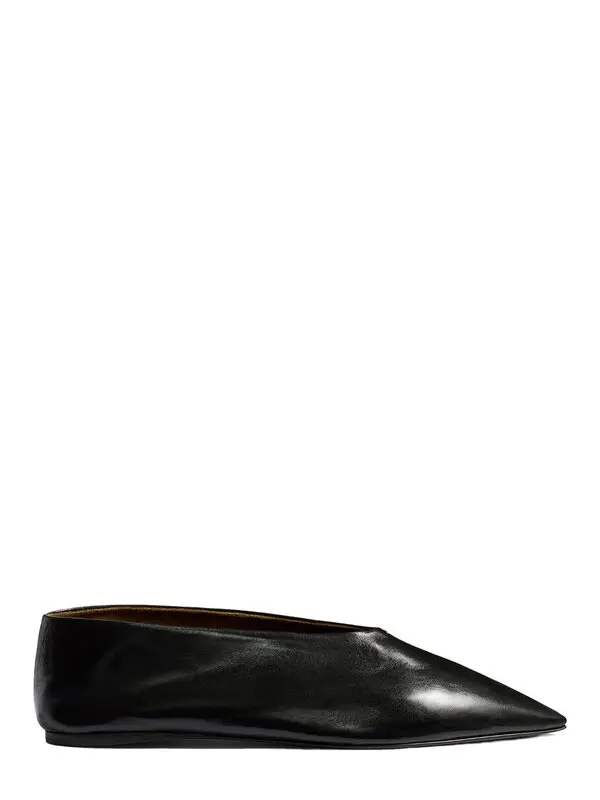 Khaite Miriam Pleated Ballet Flats - Black