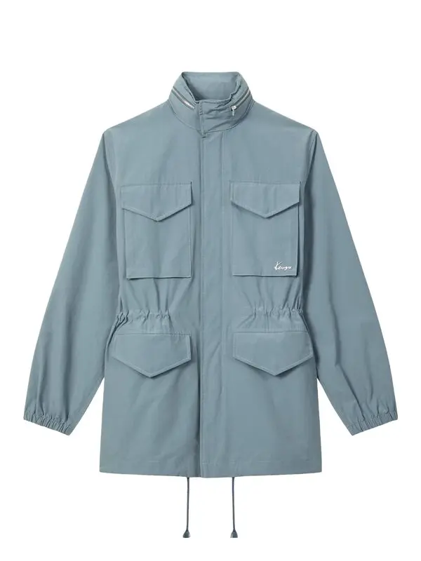 Kenzo Mid-length Drawstring Waist Windbreaker Jacket - Anthracite