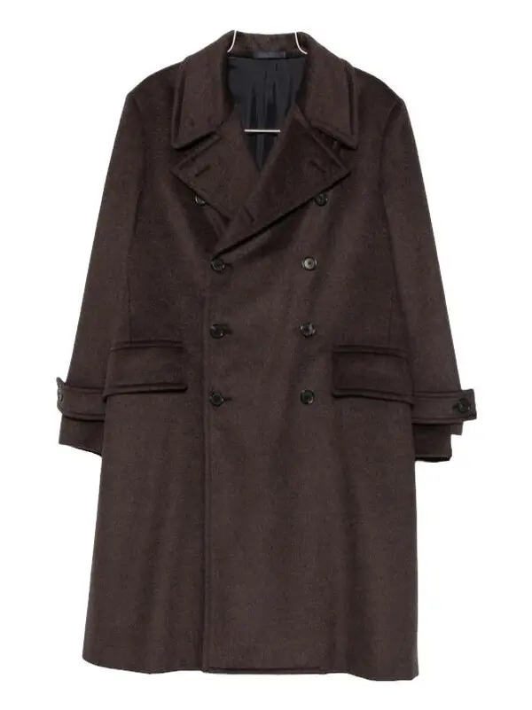 Caruso Corsaro Double-breasted Buttoned Coat - Black