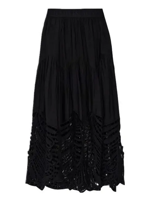 ALLSAINTS Openwork Midi Skirt - Black