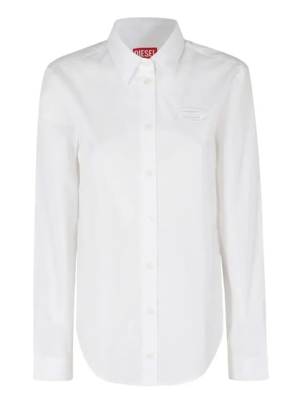 DIESEL® Long Sleeve Shirt With Oval D Logo - White