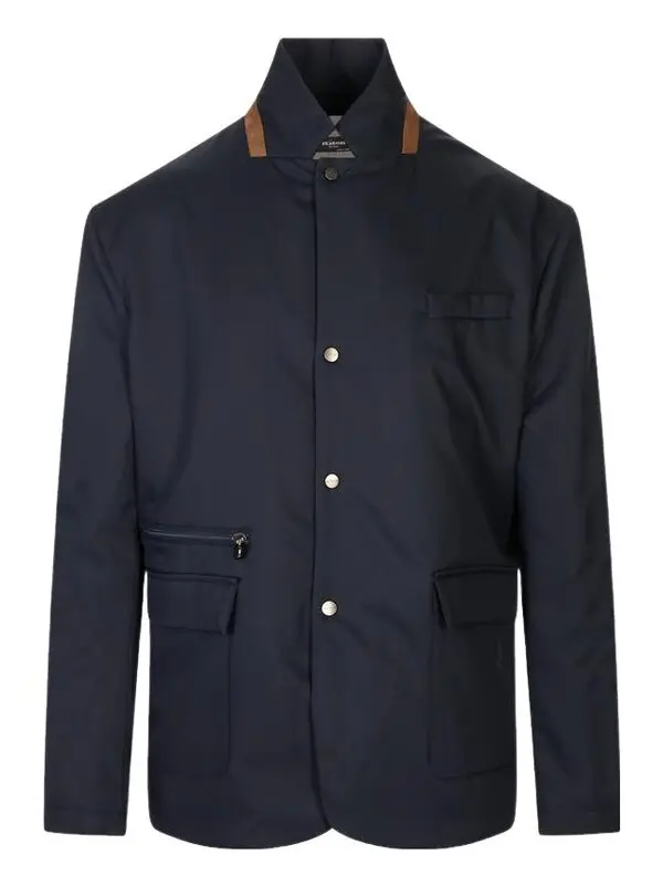 Kiton Stand-up Collar Casual Jacket - Black