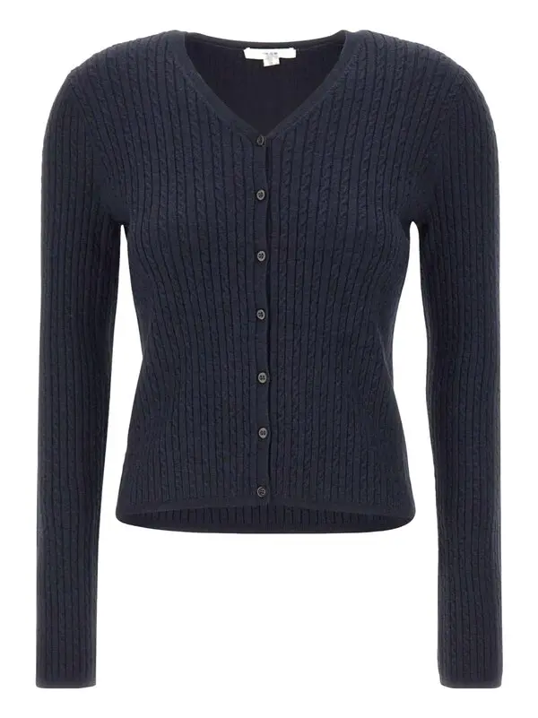 Vince Ribbed Cropped Cardigan - Twn