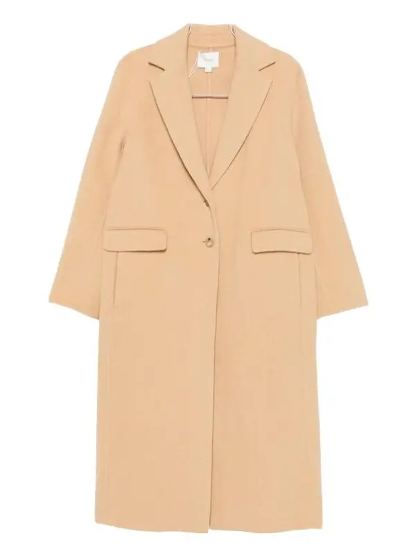 Vince Single-breasted Classic Coat - Camel