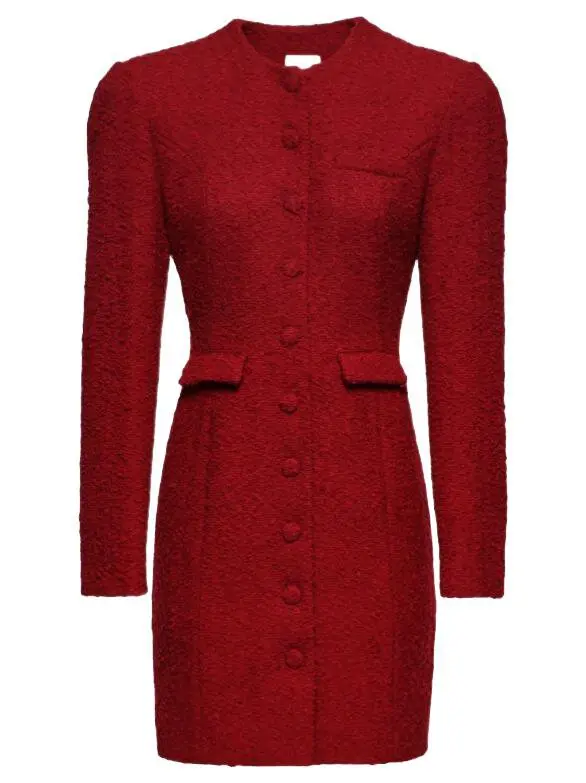 Magda Butrym Bouclé Tailored Mini Dress - Red