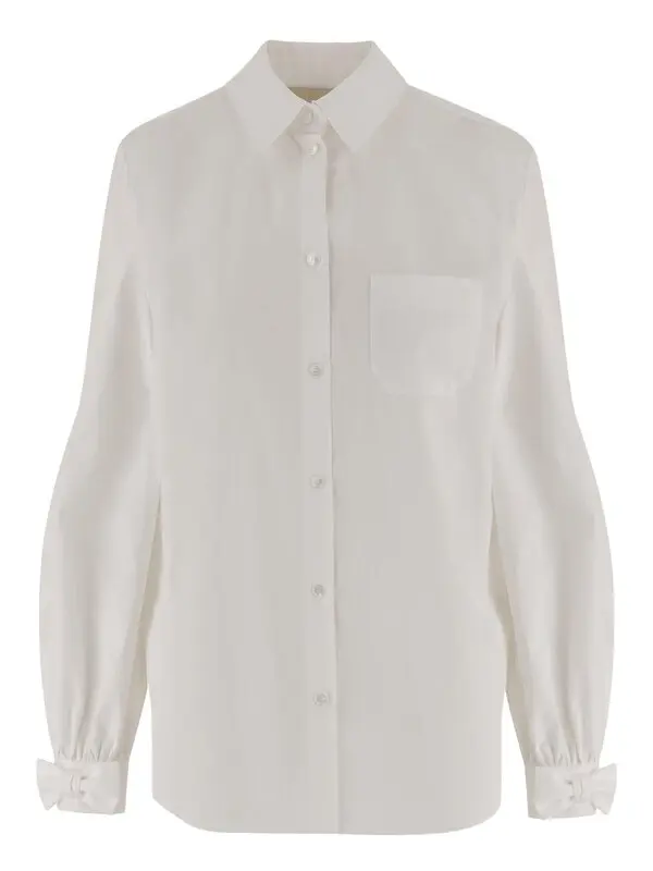 Valentino Garavani Long Sleeve Collared Shirt With Chest Pocket - No