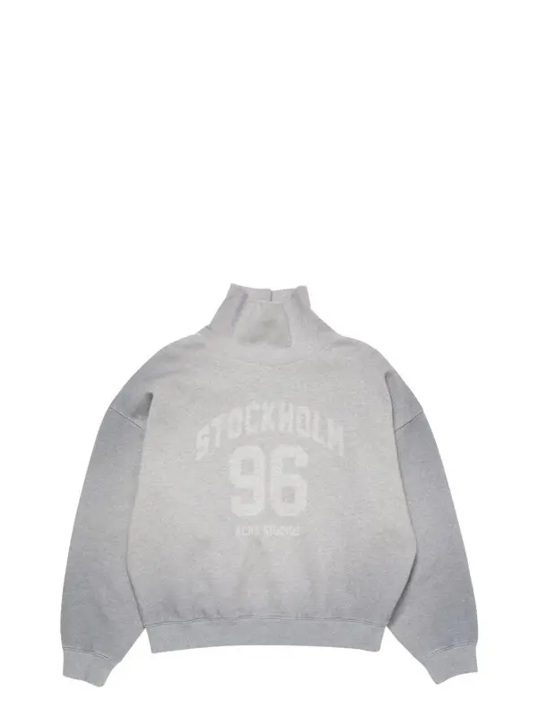 Acne Studios High-neck Logo Graphic Sweater - Gray