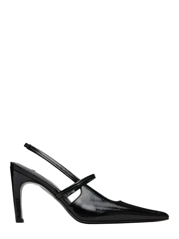 TOTEME Naplack Pointed Toe Slingback Pumps - Black