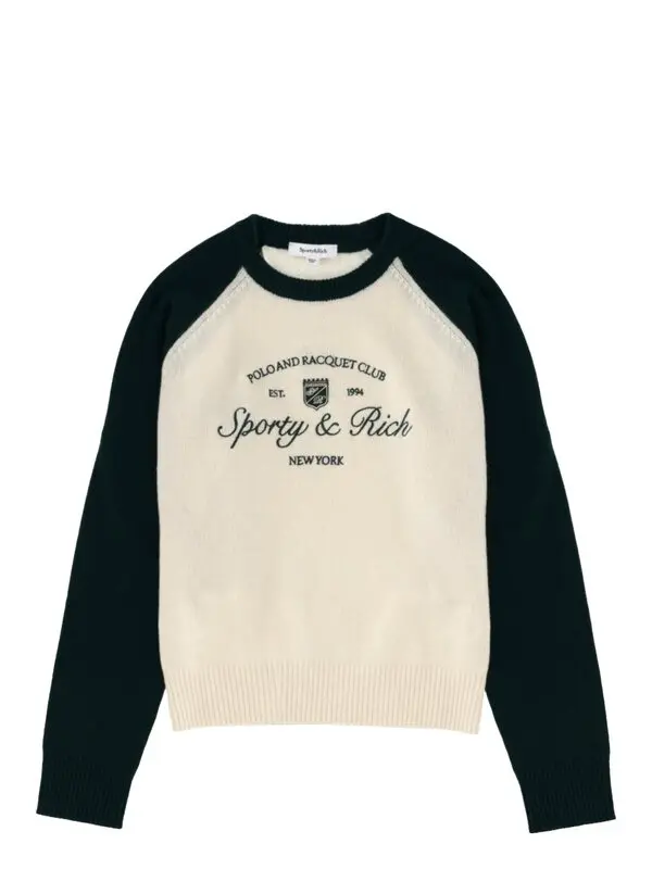 SPORTY  RICH Sporty & Rich Long Sleeve Knit Sweater - Nude