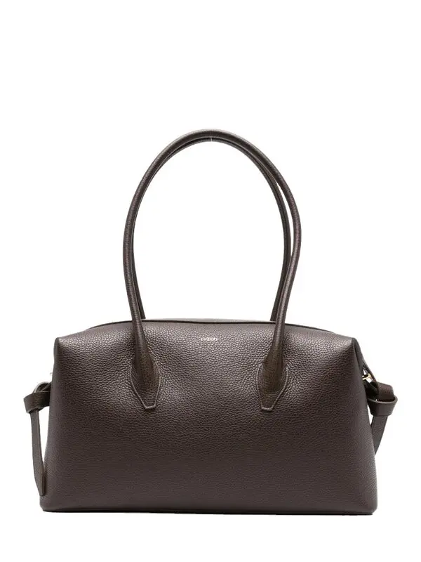 Yuzefi Pebbled Texture Top Handle Bag - Brown