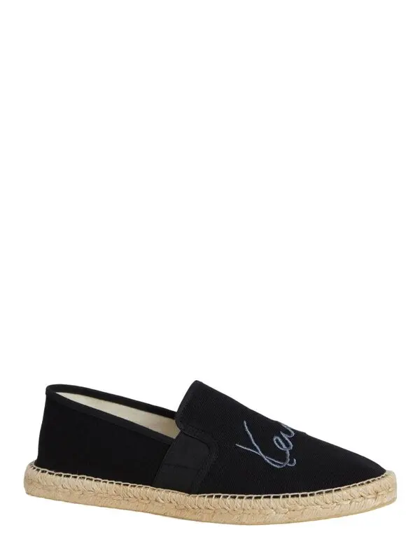 Kenzo Signature Embroidered Espadrilles - Black