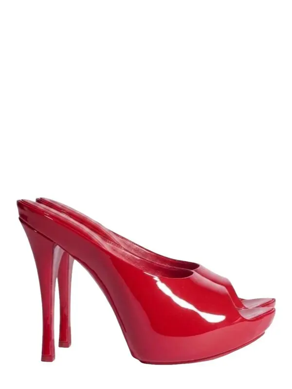 Gucci Stiletto Platform Slide Sandals - Red