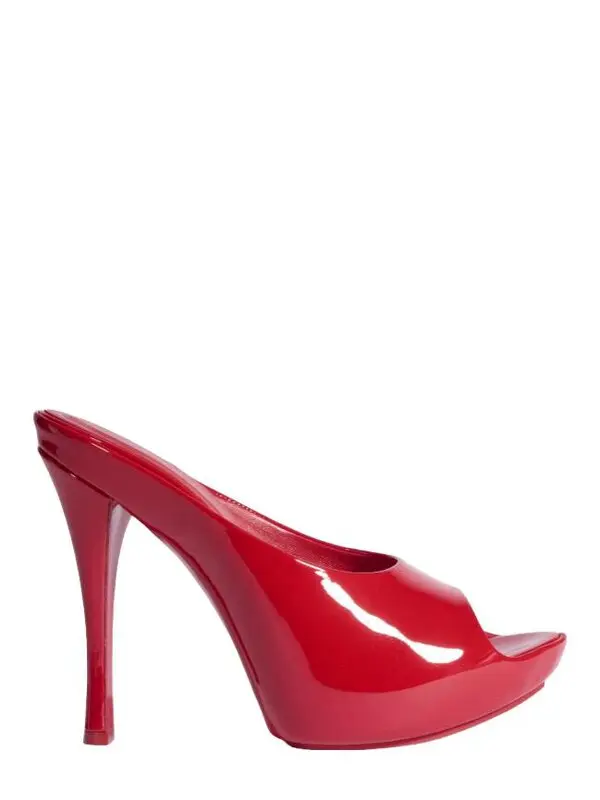 Gucci Stiletto Platform Slide Sandals - Red