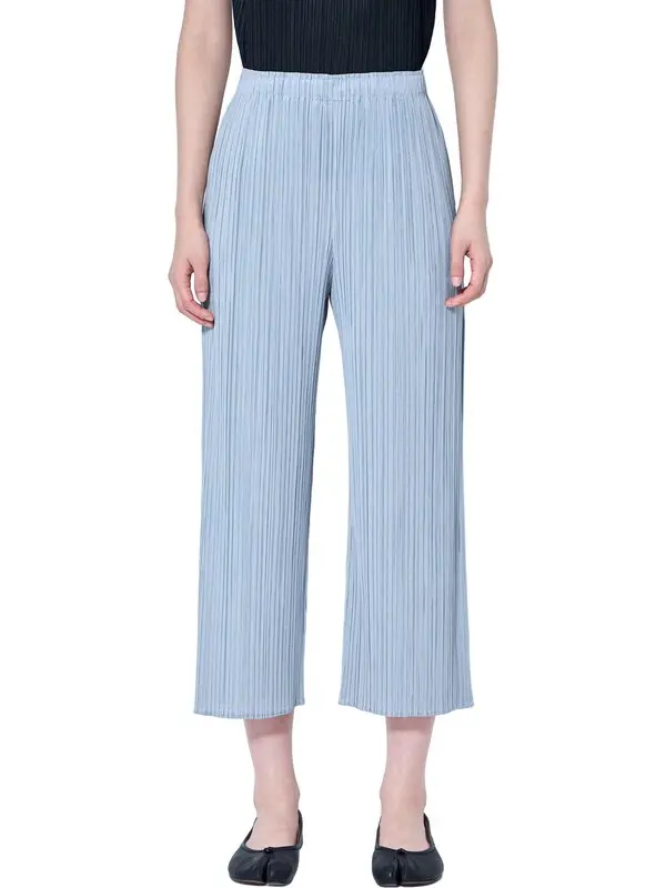 Issey Miyake Pleated Wide-leg Trousers - Gray