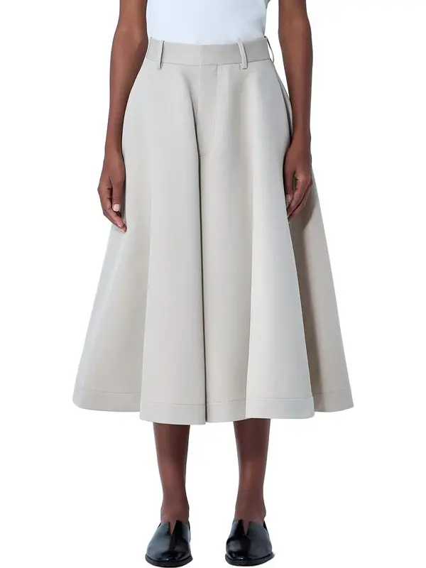 Bottega Veneta Silk And Cotton Twill Culottes - Gray