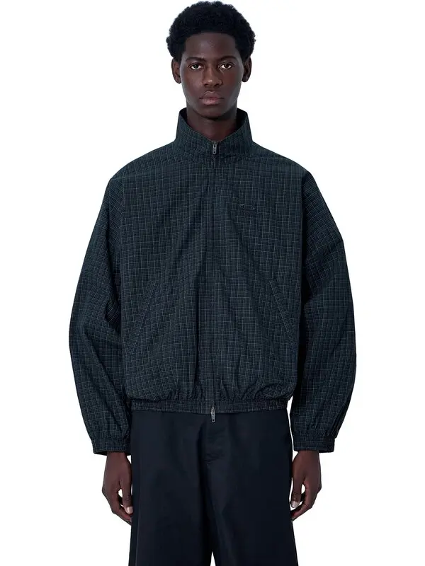 Balenciaga Checked Zip Jacket - Blue