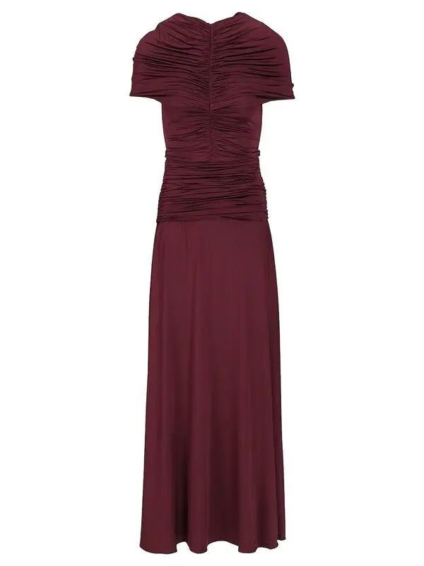 SELF-PORTRAIT Shirred Midi Dress - Multicolor