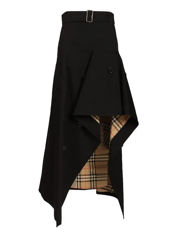 Burberry Asymmetrical Trench Skirt - Black