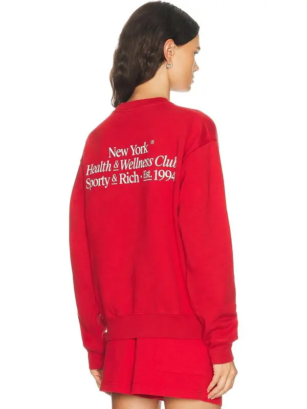 SPORTY & RICH Crewneck Sweatshirt - Ruby