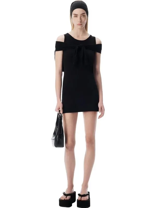 Alexander Wang Draped Cardigan Mini Dress - Black