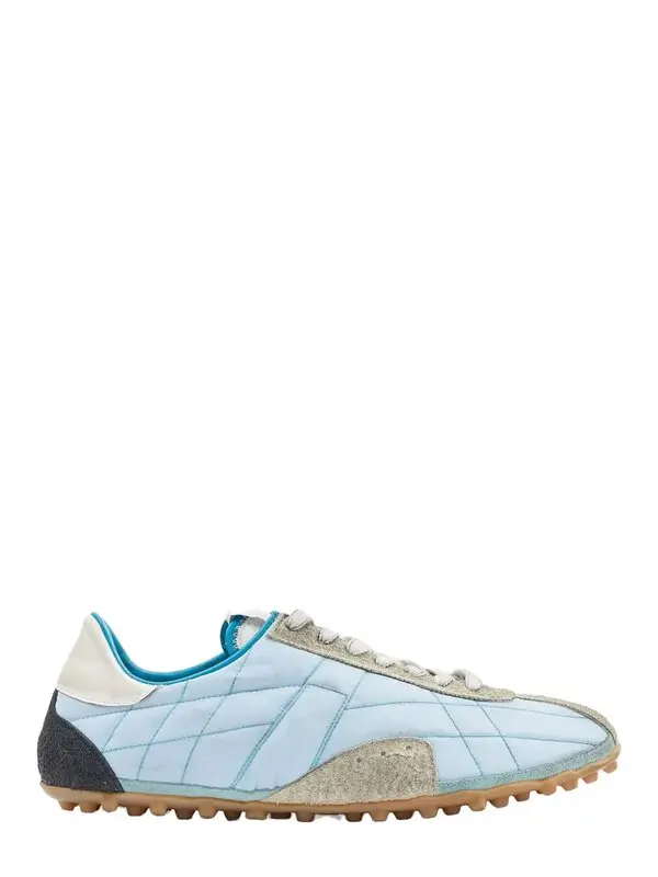 MAISON MARGIELA Quilted Suede Lace-up Sneakers - Blue