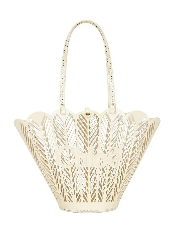 Chloé Soleil Tote Bag In Beige - Milk