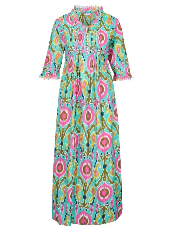 AT LAST... Cotton Annabel Maxi Dress - Blue