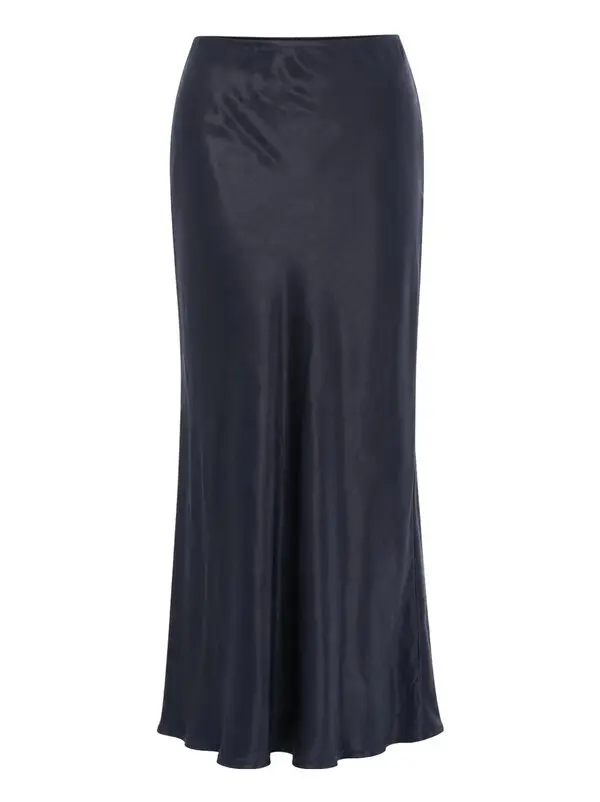 Carmen Says Neoma Satin Skirt With Side Tie - Black