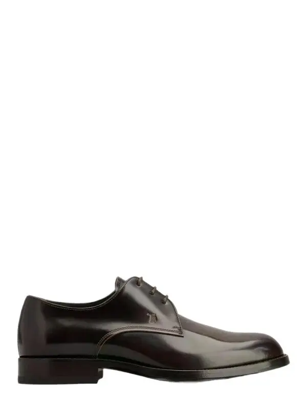 TOD'S Debossed Logo Derby Shoes - Brown