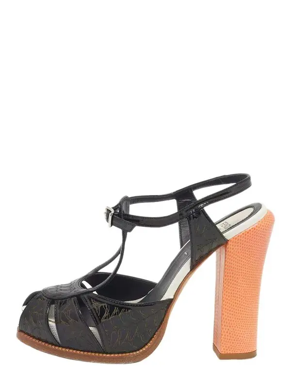 Fendi Chameleon Cut-out Sandals - Black