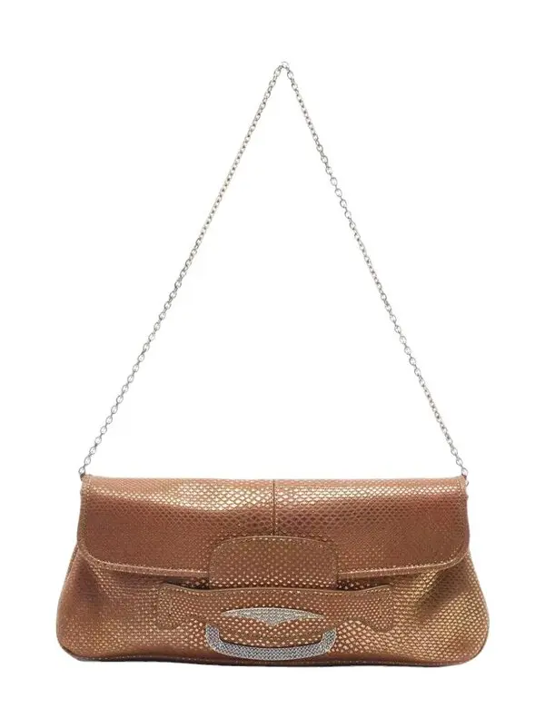 TOD'S Chain Crystal-embellished Flap Shoulder Bag - Neutrals