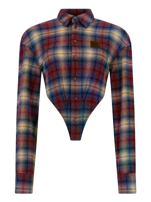 Dsquared2 Deep-cut Flannel Shirt - Red