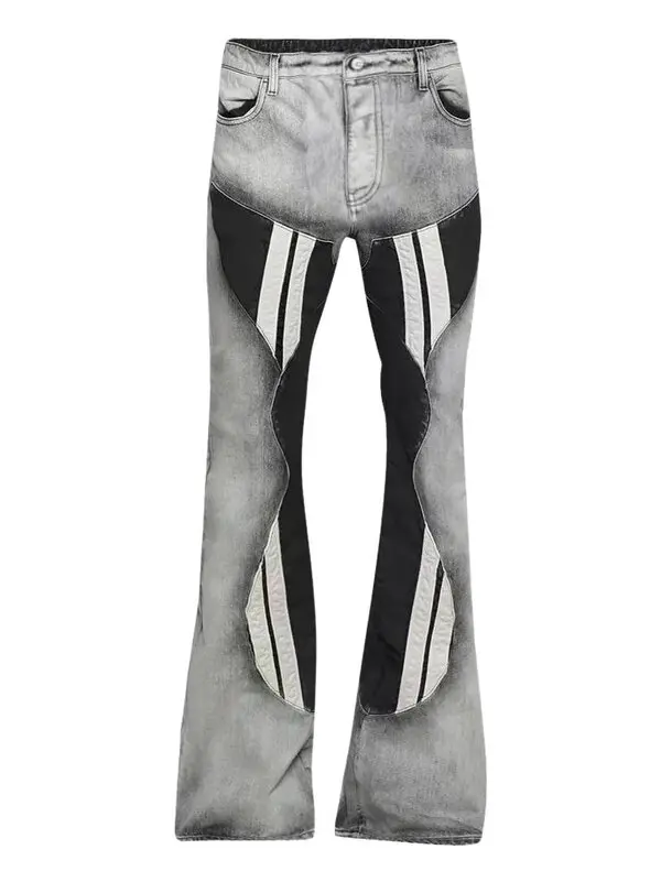 RIVINGTON ROI REBIS Pneuma Acid-wash Panelled Jeans - Grey