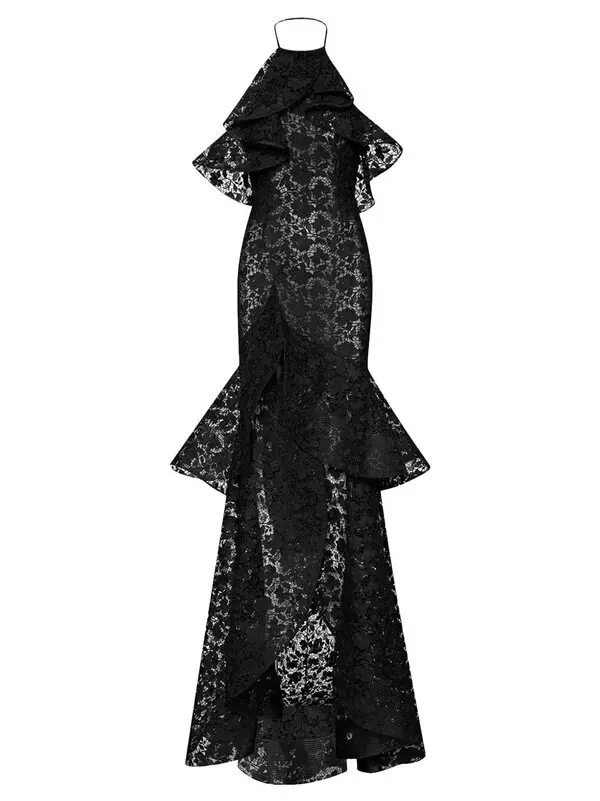 Oscar De La Renta Gardenia Guipure-lace Gown - Black