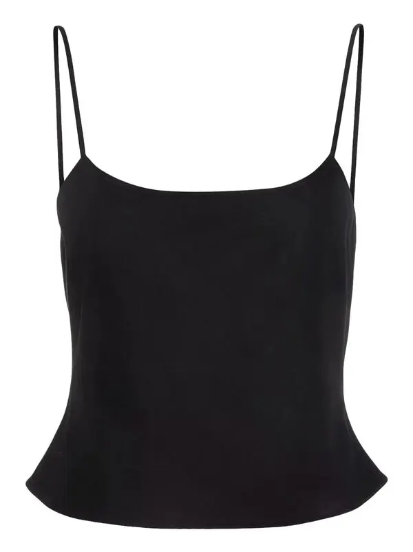 Jacquemus Spaghetti Strap Scoop Neck Top - Black