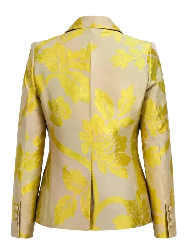 MAURIZIO MASSIMINO Floral Jacquard Blazer - Neutrals