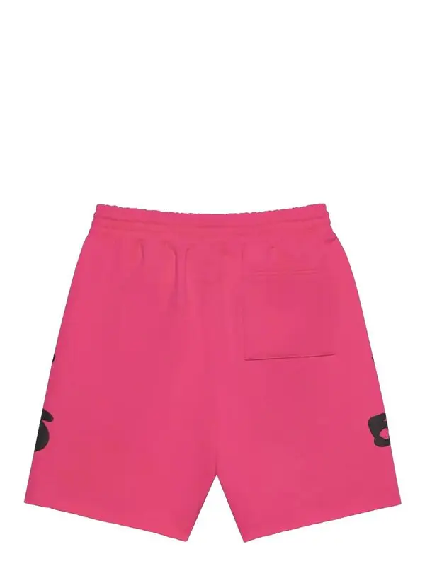 SP5DER Logo-print Raw-edge Shorts - Pink