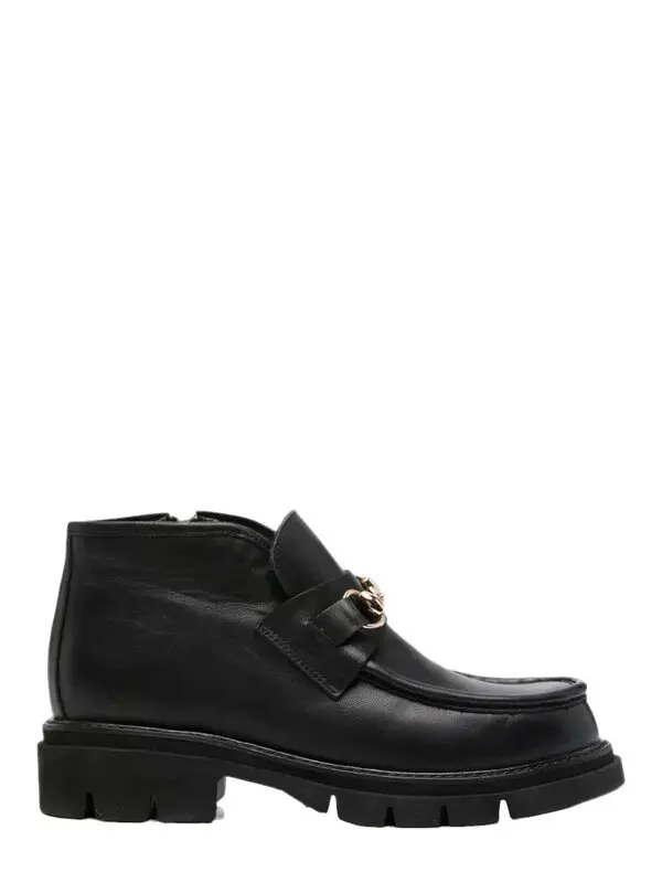 SERGIO MORETTI FIRENZE Horsebit Detail Ankle Boots - Black