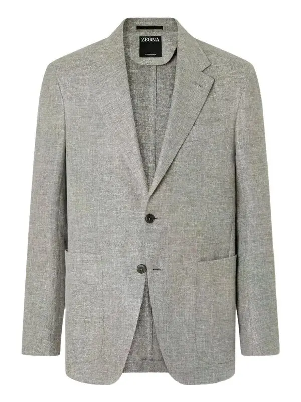 Zegna Crossover Herringbone Jacket - Grey