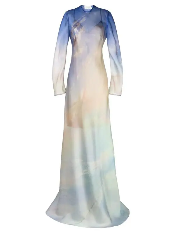 Zimmermann Tama Printed Silk Slip Dress - Blue
