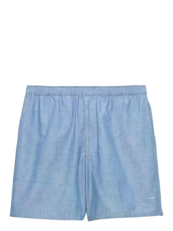 Prada Chambray Bermuda Shorts - Blue
