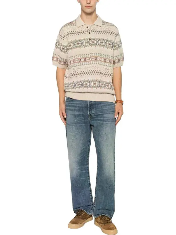 Polo Ralph Lauren Fair Isle Short-sleeve Polo Shirt - Neutrals
