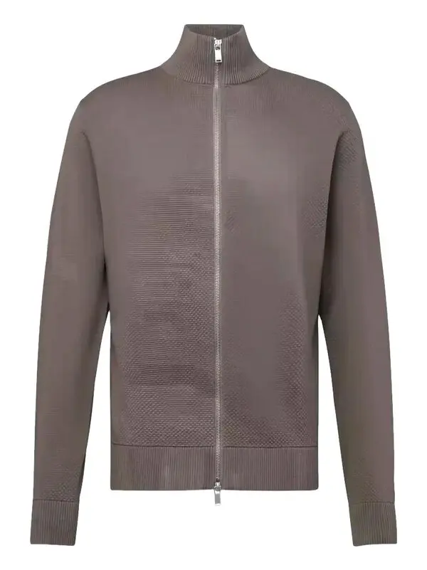 DRYKORN Zip-up Textured Knit Sweater - Brown