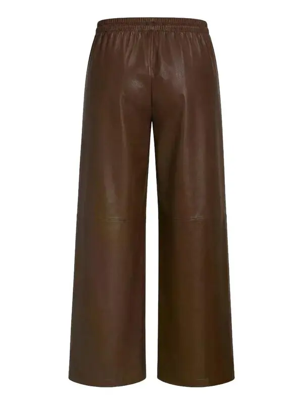Sprwmn Kauai Leather Palazzo Pants - Brown