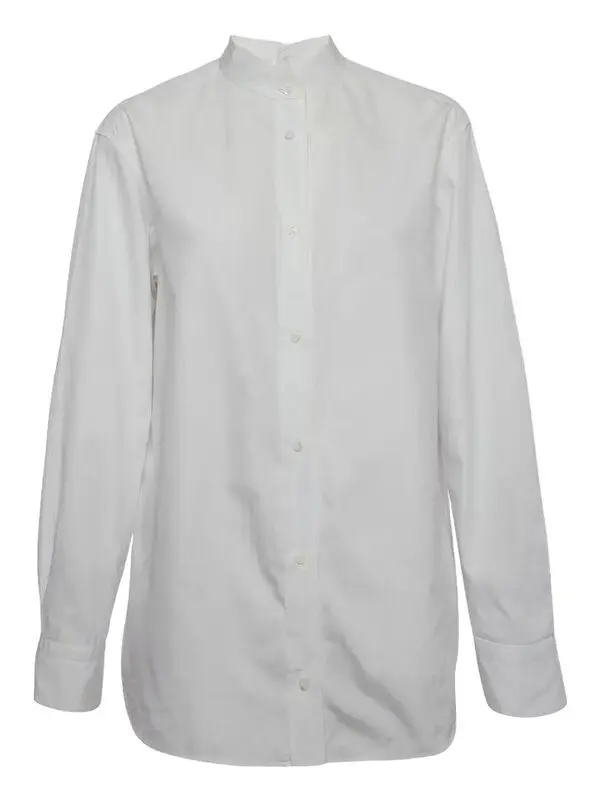 Miu Miu Oversized Band Collar Shirt - White
