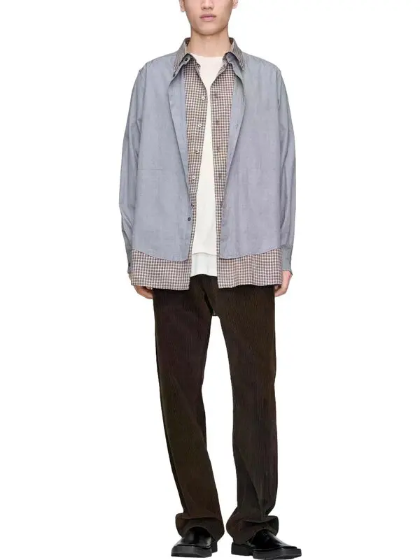 MAISON MARGIELA Check-pattern Double-layer Shirt - Grey