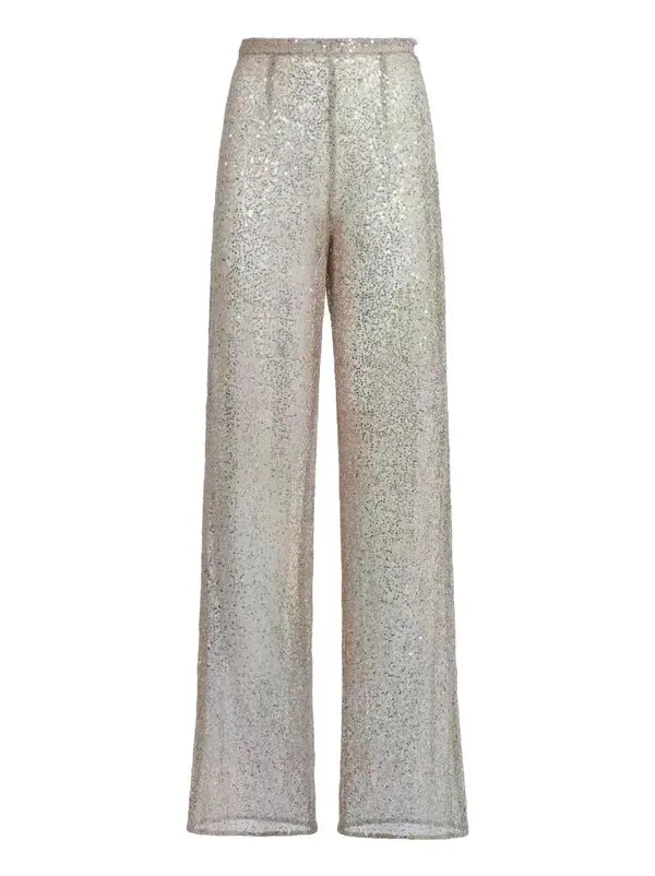 TALLER MARMO Marlene Sequin-embellished Trousers - Neutrals