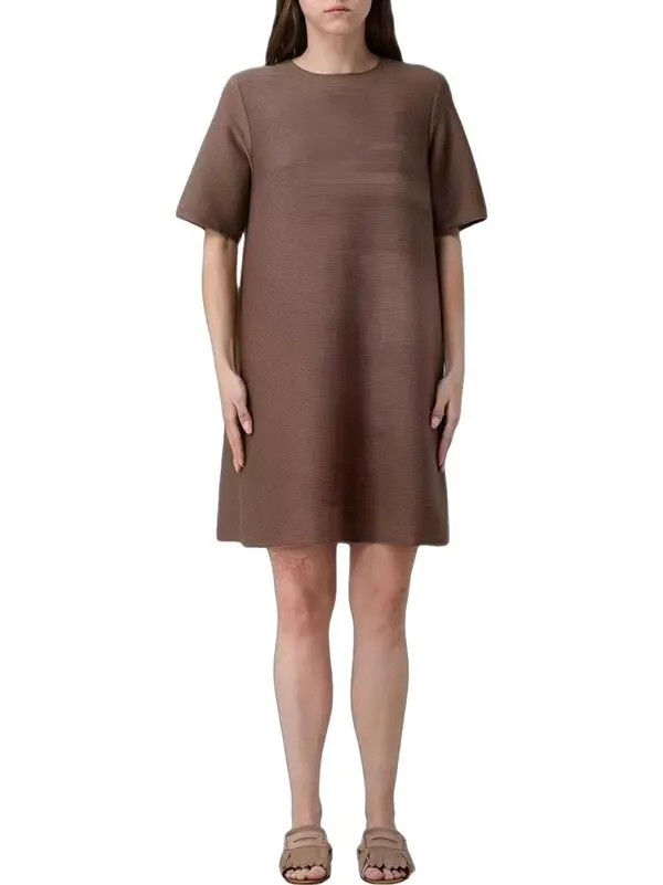 Max Mara Crêpe T-shirt Mini Dress - Brown